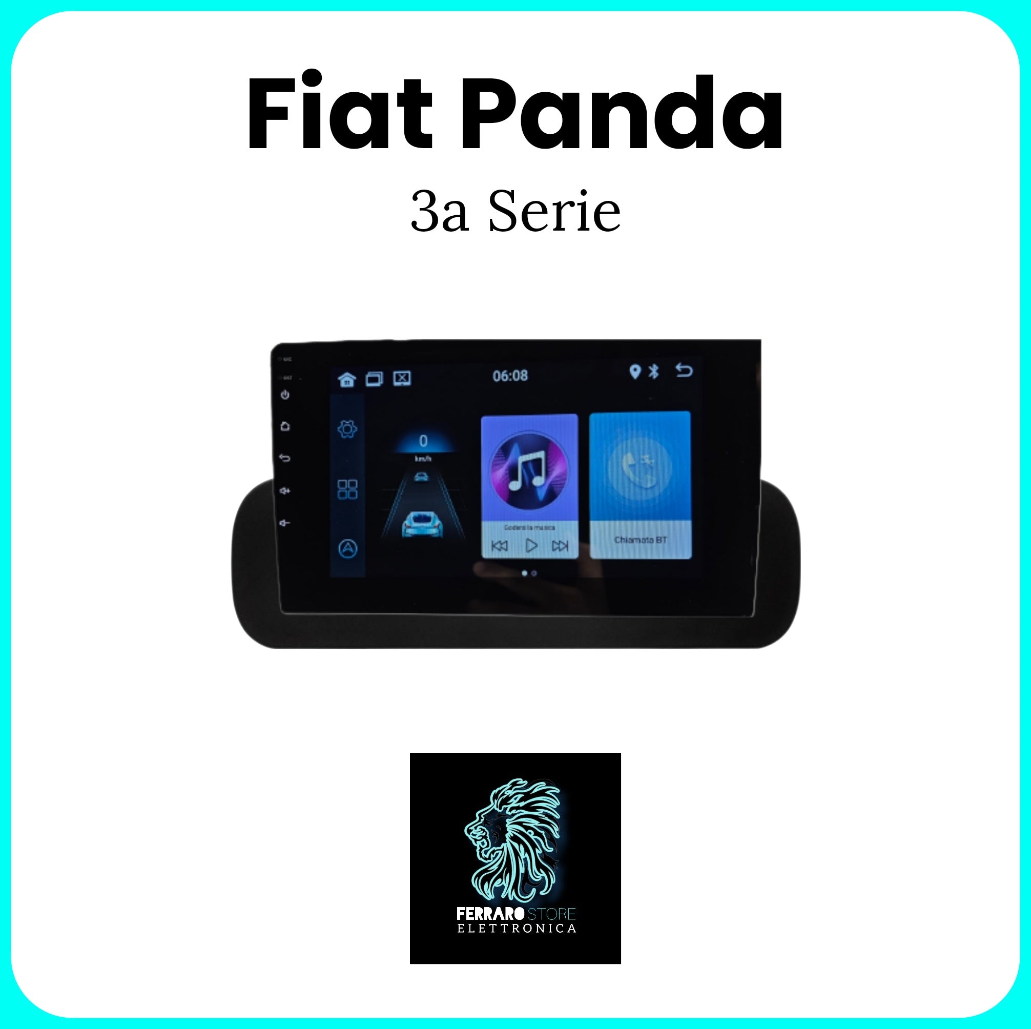 Autoradio per FIAT Panda 3a - 2/32GB, 1Din 9"Pollici, Bluetooth, Radio