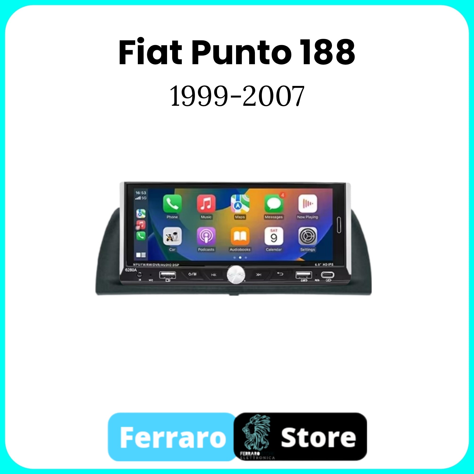 Autoradio per Fiat Punto 188 [1999-2007] - 2/32GB, 1Din 6.9"Pollici, A